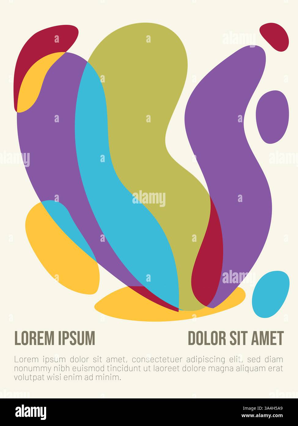 Geometric Summer Poster Design Vector. abstract bauhaus style summer ...