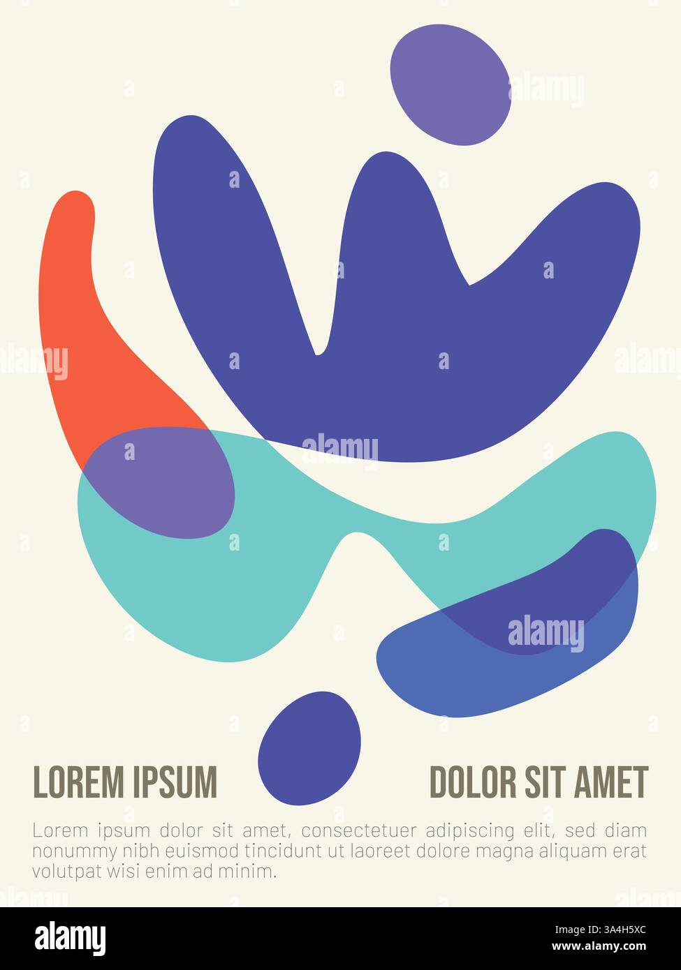 Summer Flow concept. abstract bauhaus style summer poster template with ...