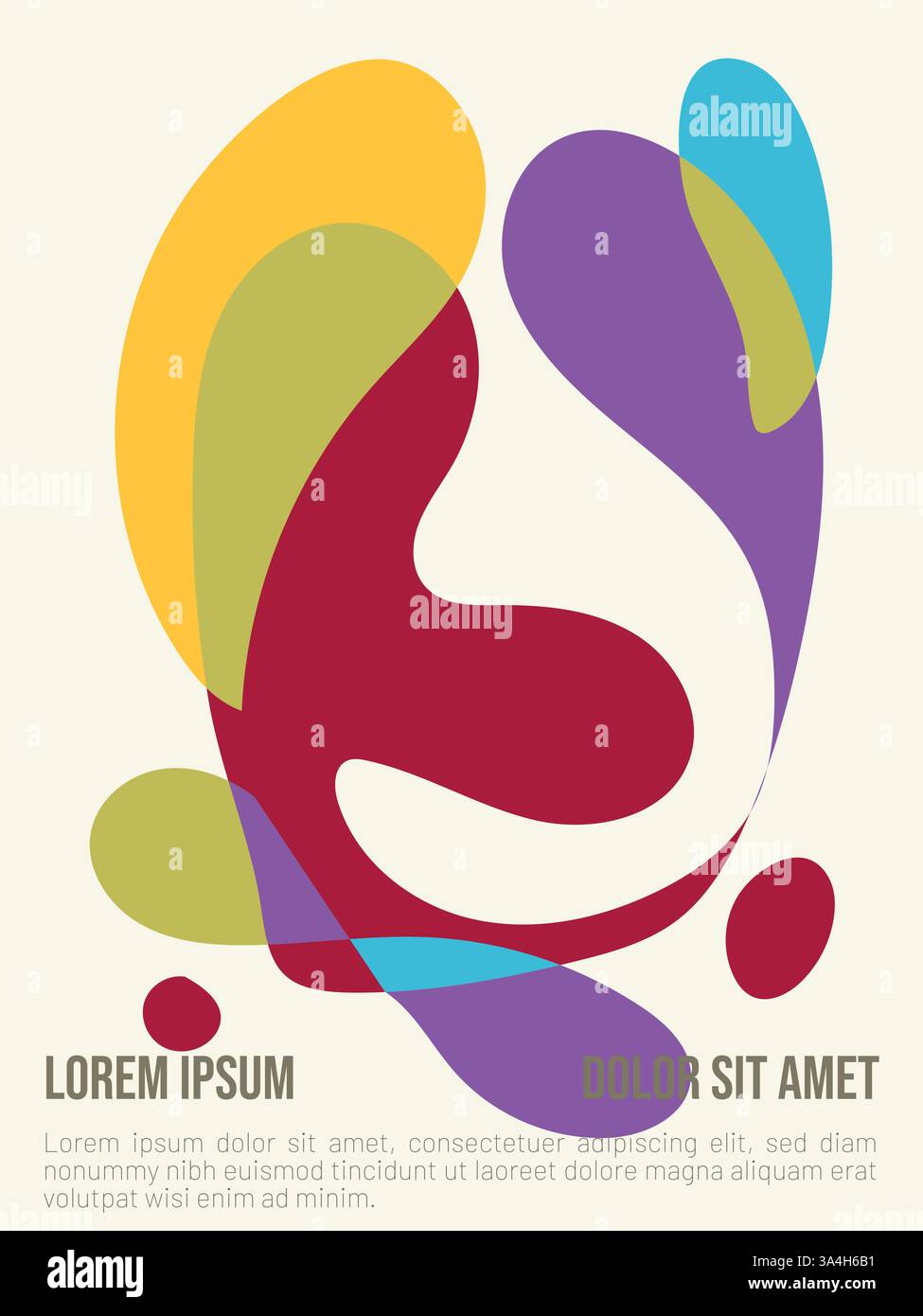 Abstract Sunshine concept. abstract bauhaus style summer poster template with sample text vector ...