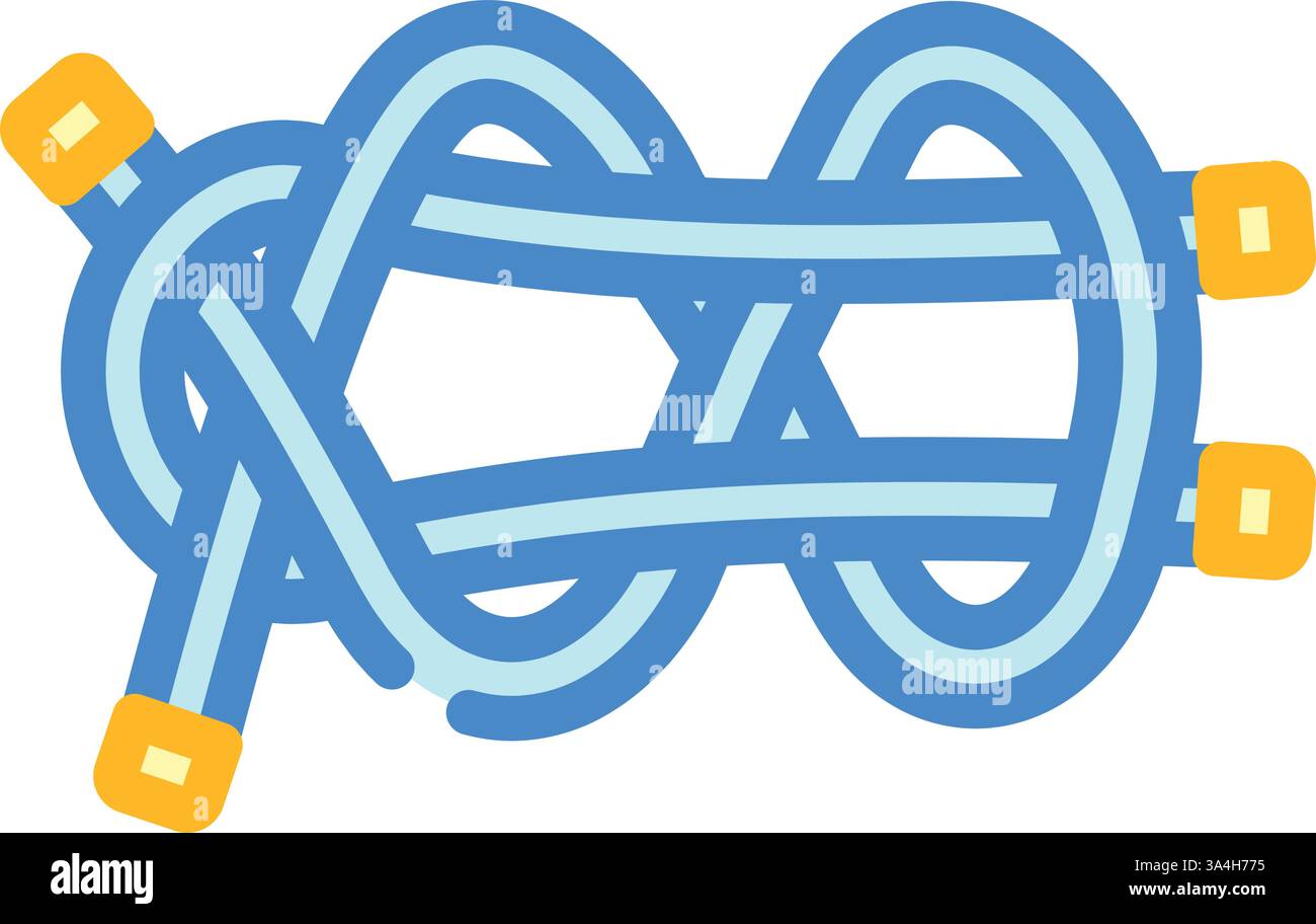 double sheet bend nautical knot color icon vector illustration Stock ...