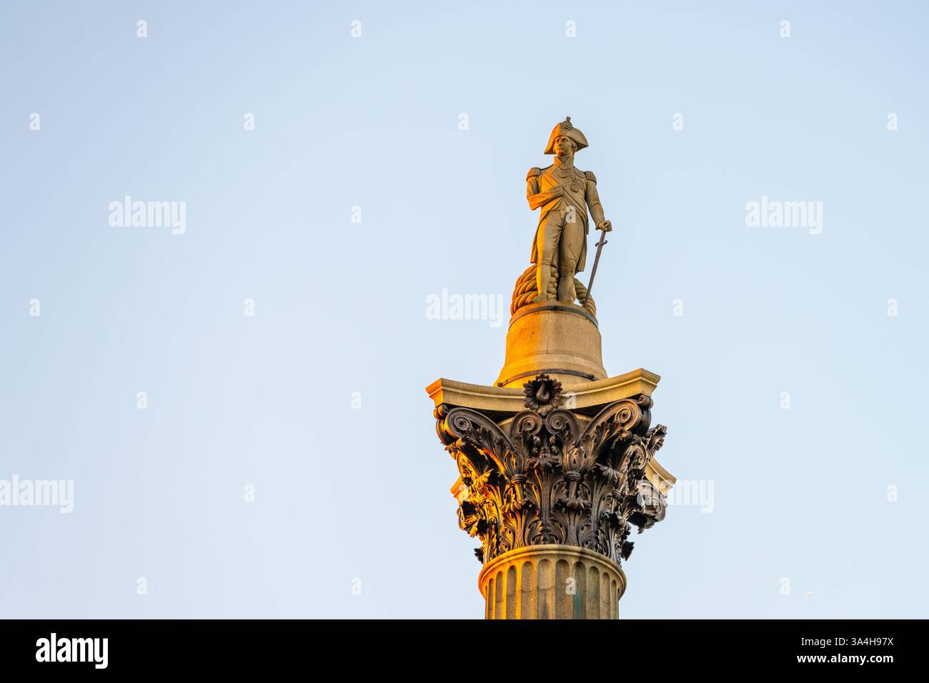 Nelson's Column in Trafalgar Square showcases the statue of Vice ...