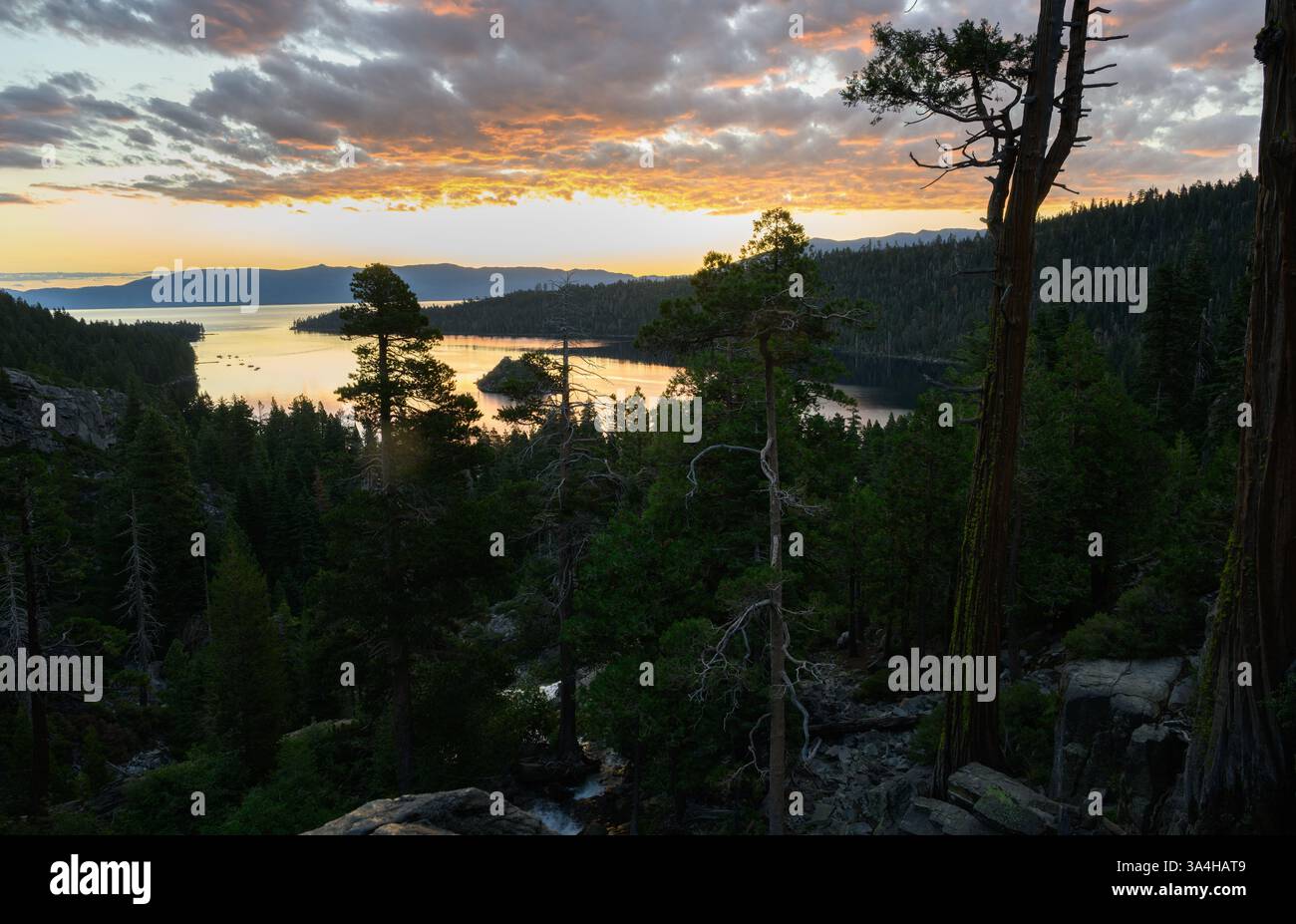 Sunrise above Lower Eagle Falls. Emerald Bay. Lake Tahoe. California ...