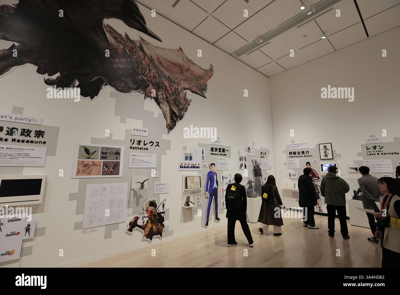 Attendees tour the preview of "Capcom Creation –moving hearts across ...