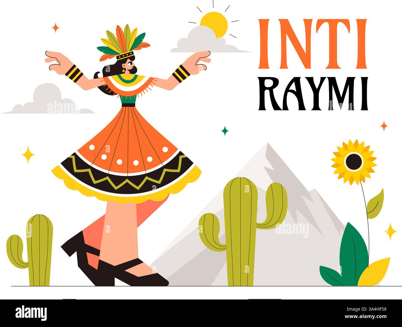 Inti Raymi Vector Illustration, Translation: Celebration of the Sun for ...