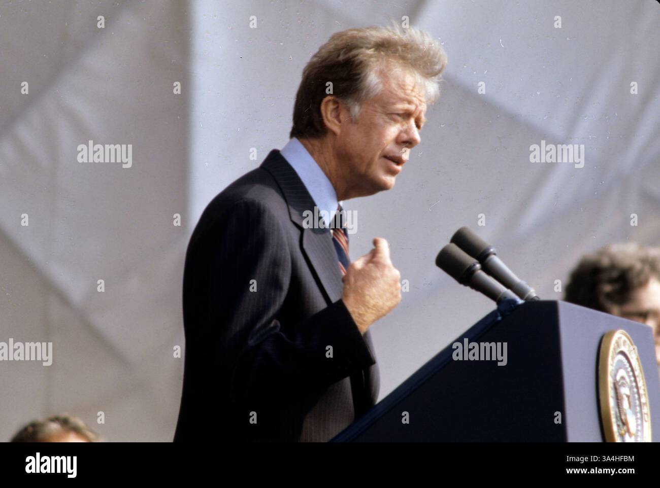 Oct 01, 1979; Washington, DC, USA; President JIMMY CARTER at JFK ...