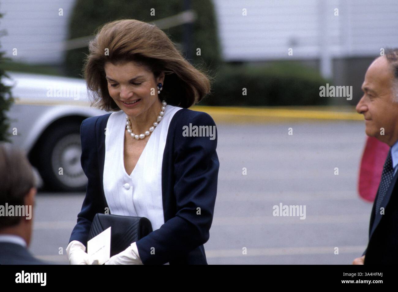 Apr 26, 1986; Hyannis Port, MA, USA; JACKIE O'NASSIS arrive at St ...