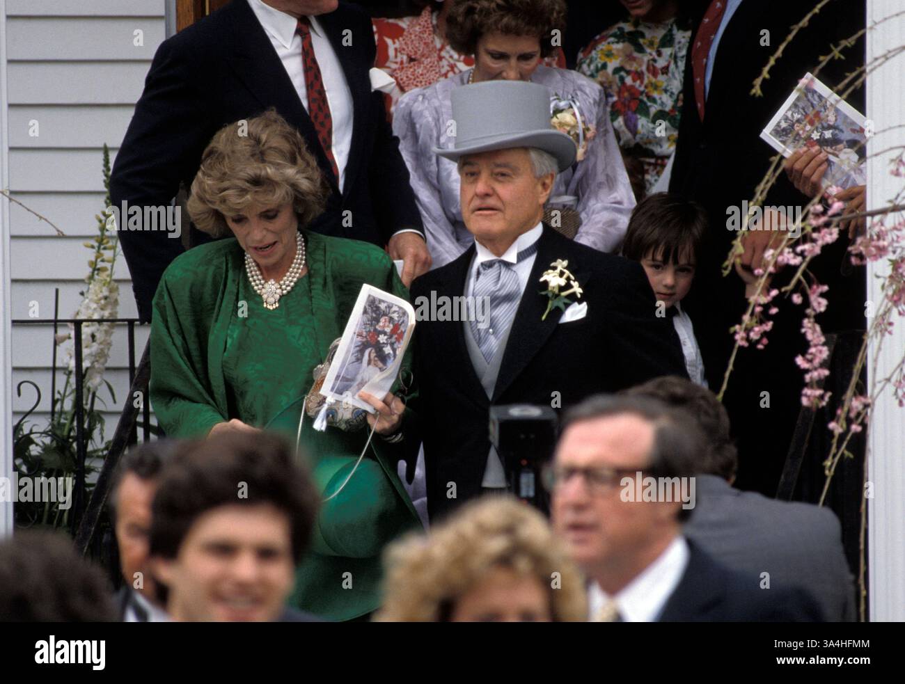 Apr 26, 1986; Hyannis Port, MA, USA; EUNICE & SERGEANT SHRIVER leave St ...