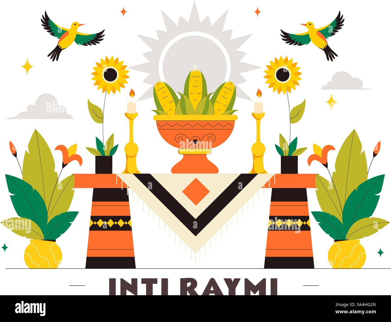 Inti Raymi Vector Illustration, Translation: Celebration of the Sun for ...