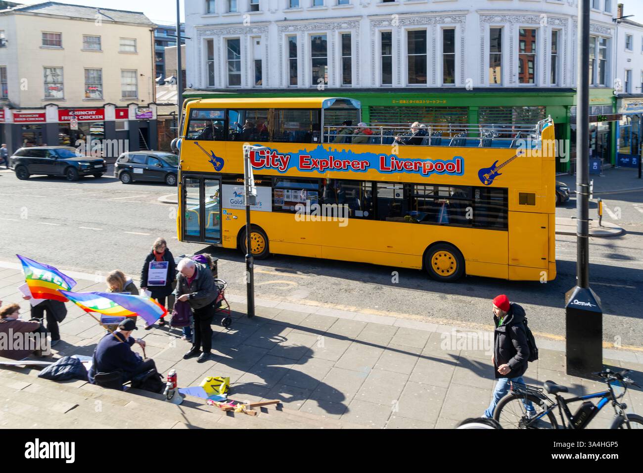 Yellow City Explorer Liverpool open top double-decker tour bus, Berry ...