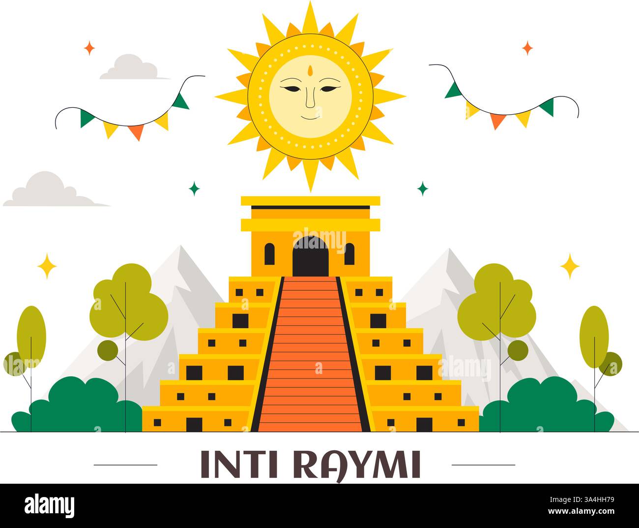 Inti Raymi Vector Illustration, Translation: Celebration of the Sun for ...