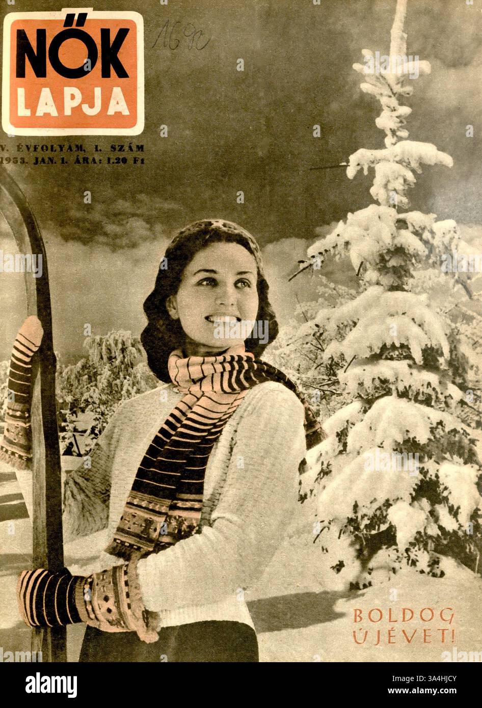 Hungarian womens weekly magazine Nok Lapja from 1953. Cover features a ...