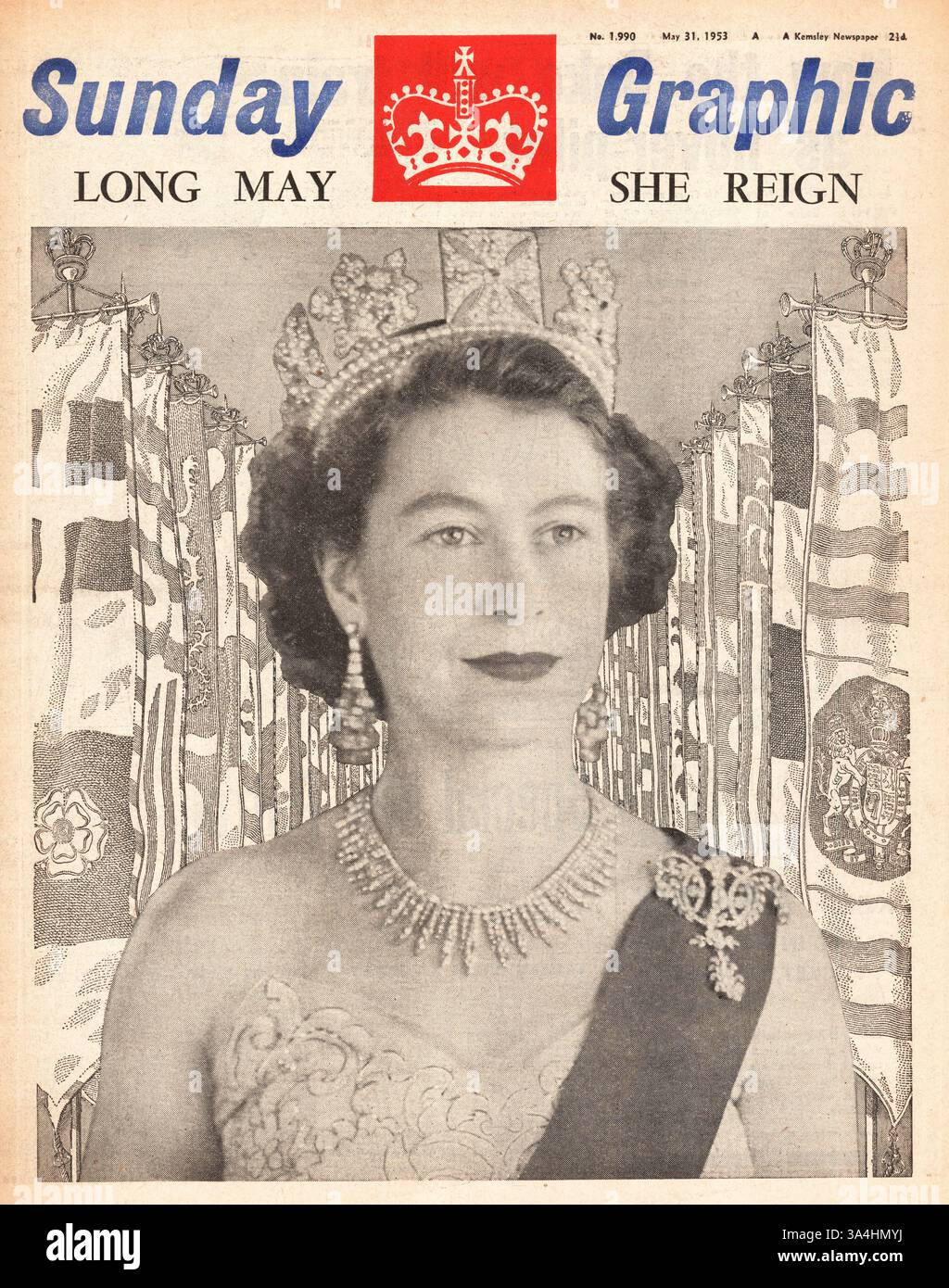 1953 Sunday Graphic front page reporting Coronation of Queen Elizabeth ...