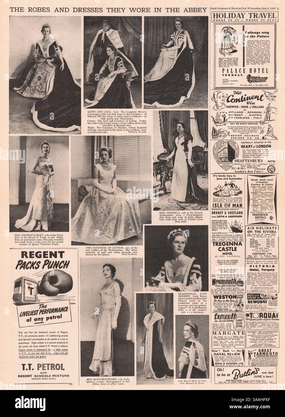 1953 Daily Telegraph page 5 reporting Coronation of Queen Elizabeth II ...