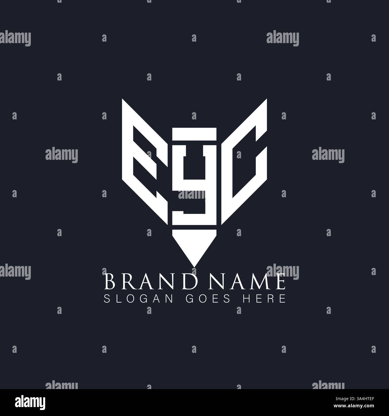 EYC Unique modern flat abstract geometric initials vector letter logo ...