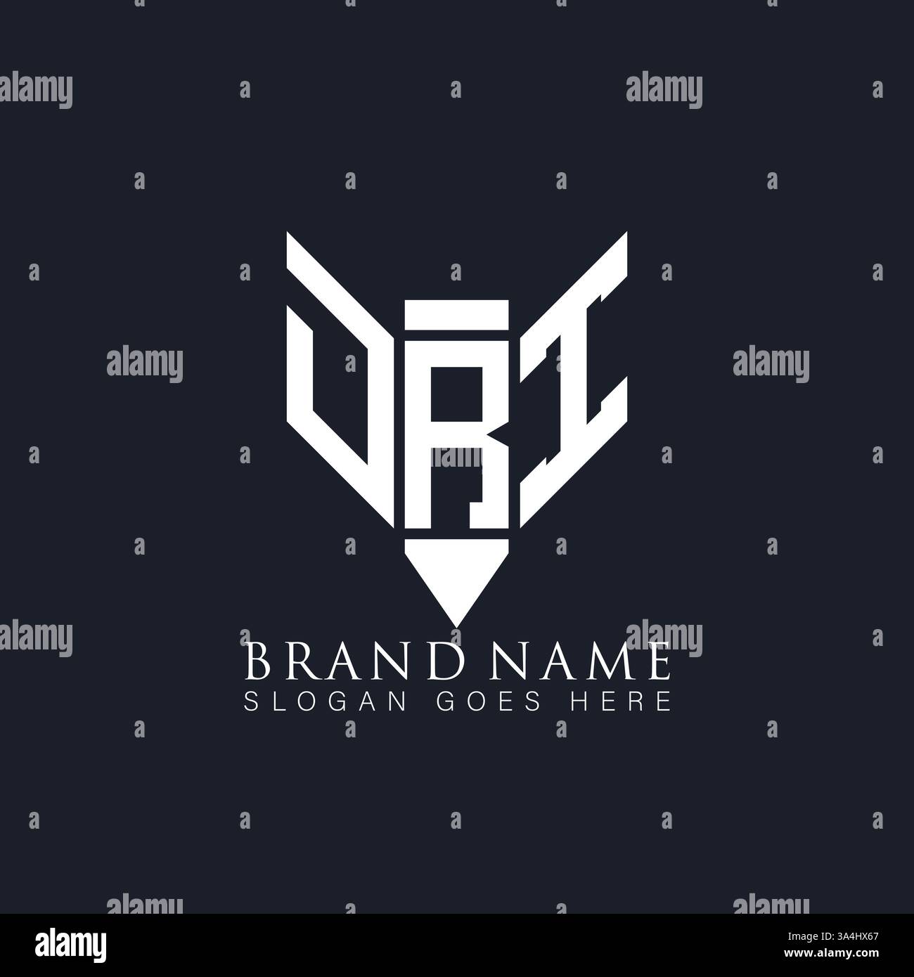 DRI Unique modern flat abstract geometric initials vector letter logo ...