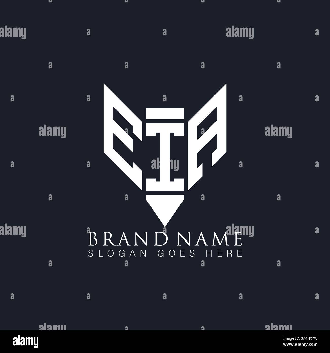 EIA Unique modern flat abstract geometric initials vector letter logo ...