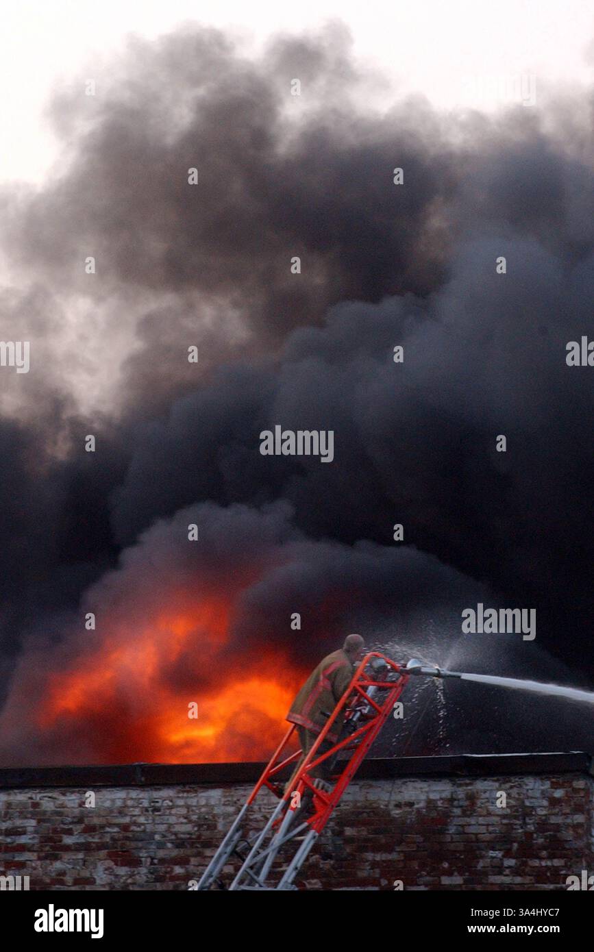 Aug 19, 2002; Cincinnati, Ohio, USA; Clouds of toxic smoke billow from ...