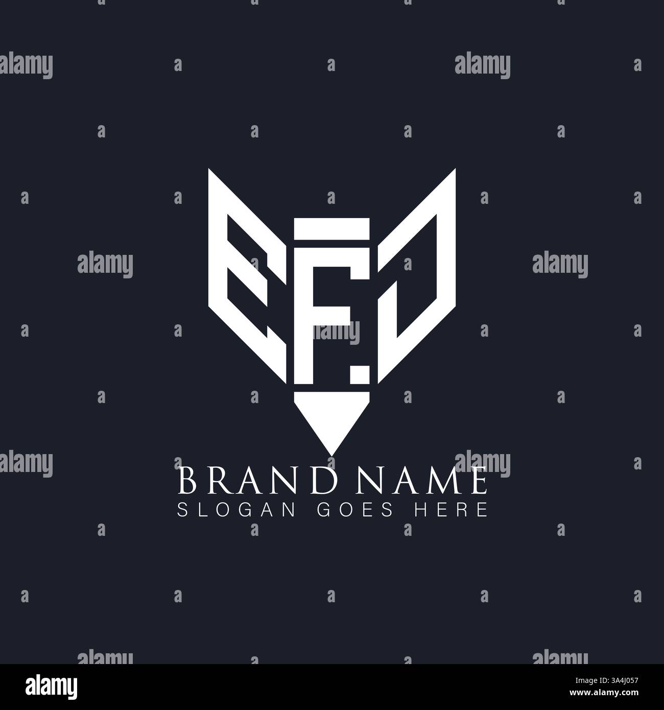 EFD Unique modern flat abstract geometric initials vector letter logo ...