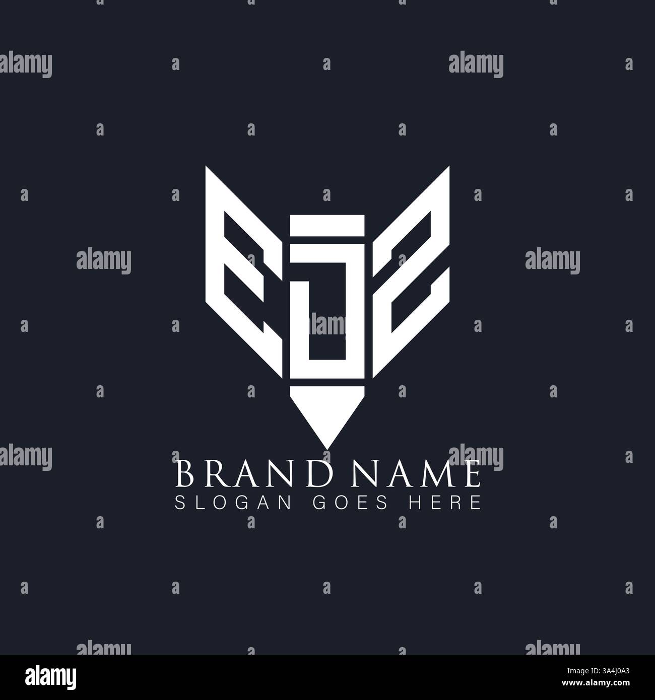 EDZ Unique modern flat abstract geometric initials vector letter logo ...