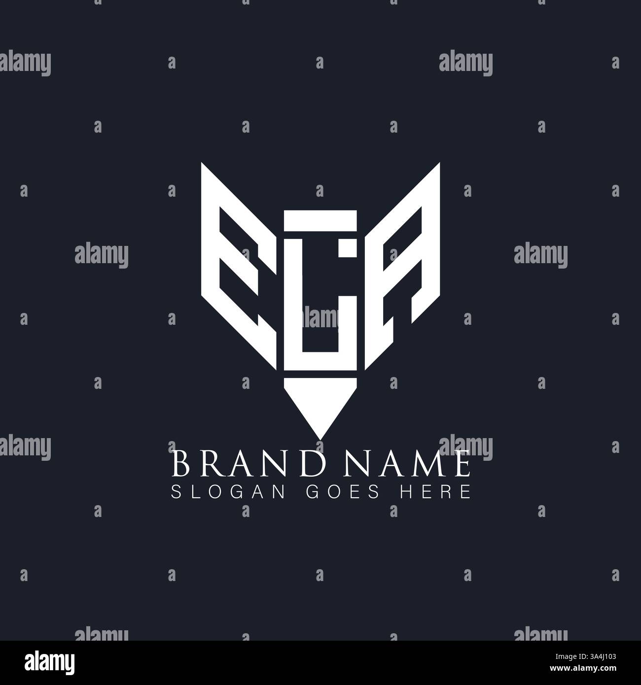 ELA Unique modern flat abstract geometric initials vector letter logo ...