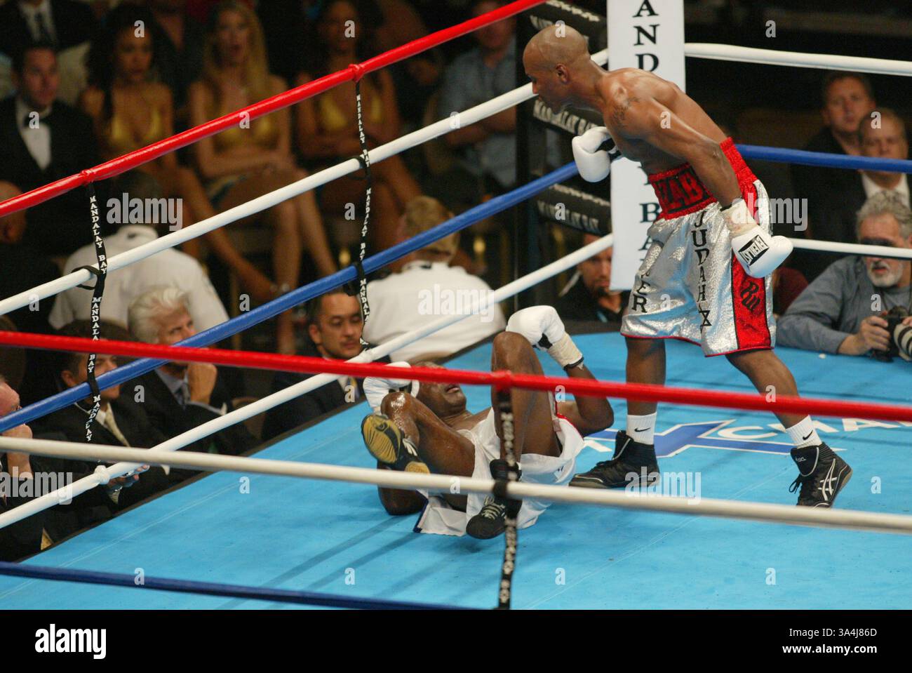 May 15, 2004; Las Vegas, NV, USA; ZAB JUDAH of New York (white shorts, red trim) wins over ...