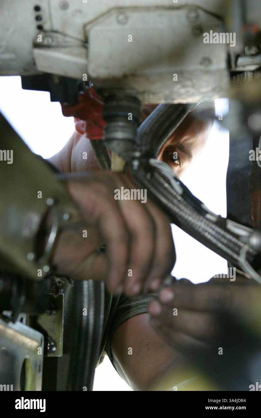 Aug 10, 2004; FOB Kalsu, Iraq; Lance Cpl. SCOTT ATWOOD of the 24th ...