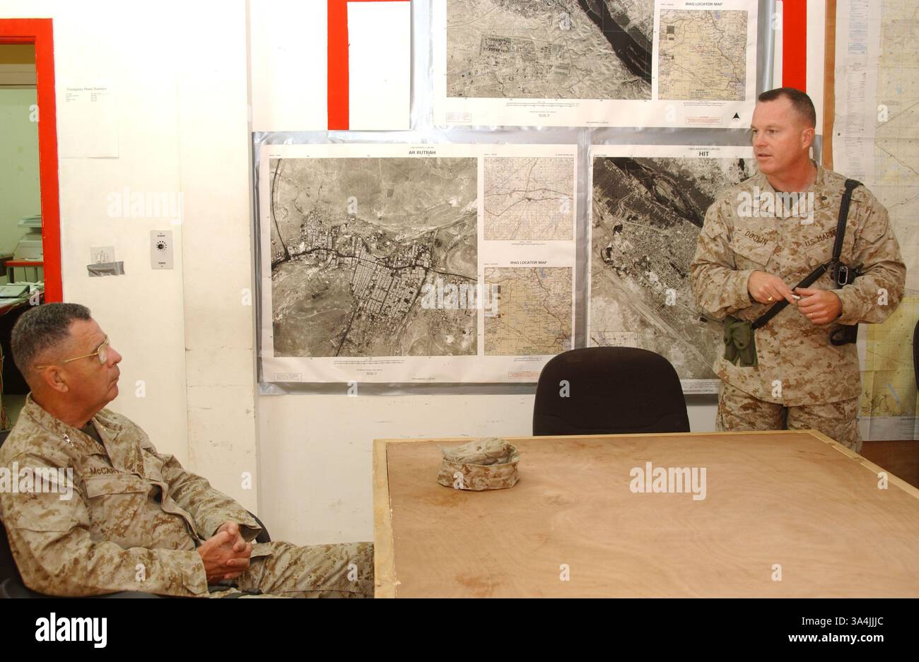 Sep 16, 2004; Al Asad, Iraq; Lt. Gen. DENNIS M. MCCARTHY (left ...