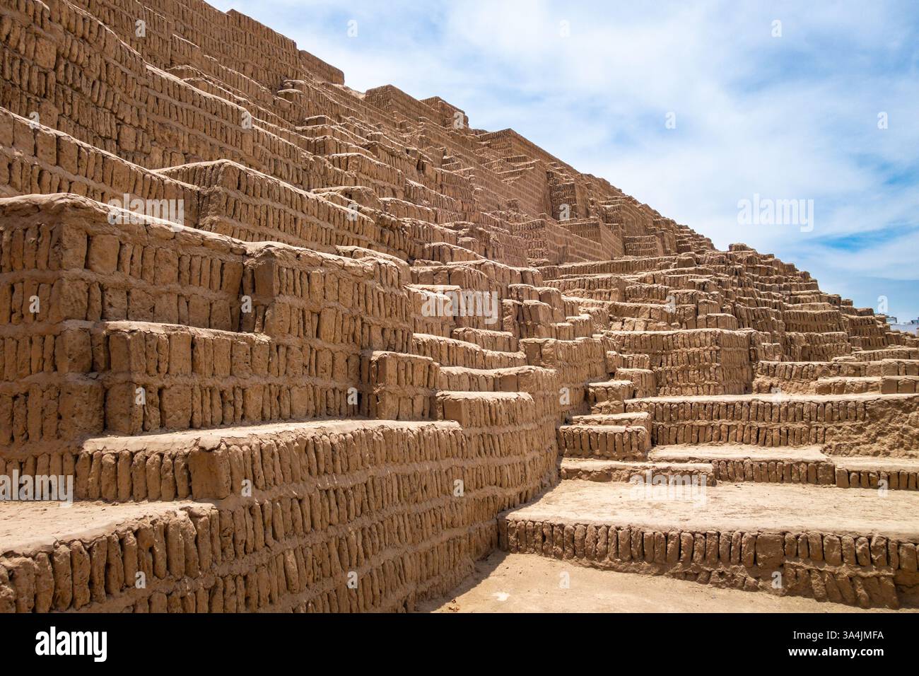 The Huaca Pucllana pyramid in Lima, Peru, is an ancient archaeological ...