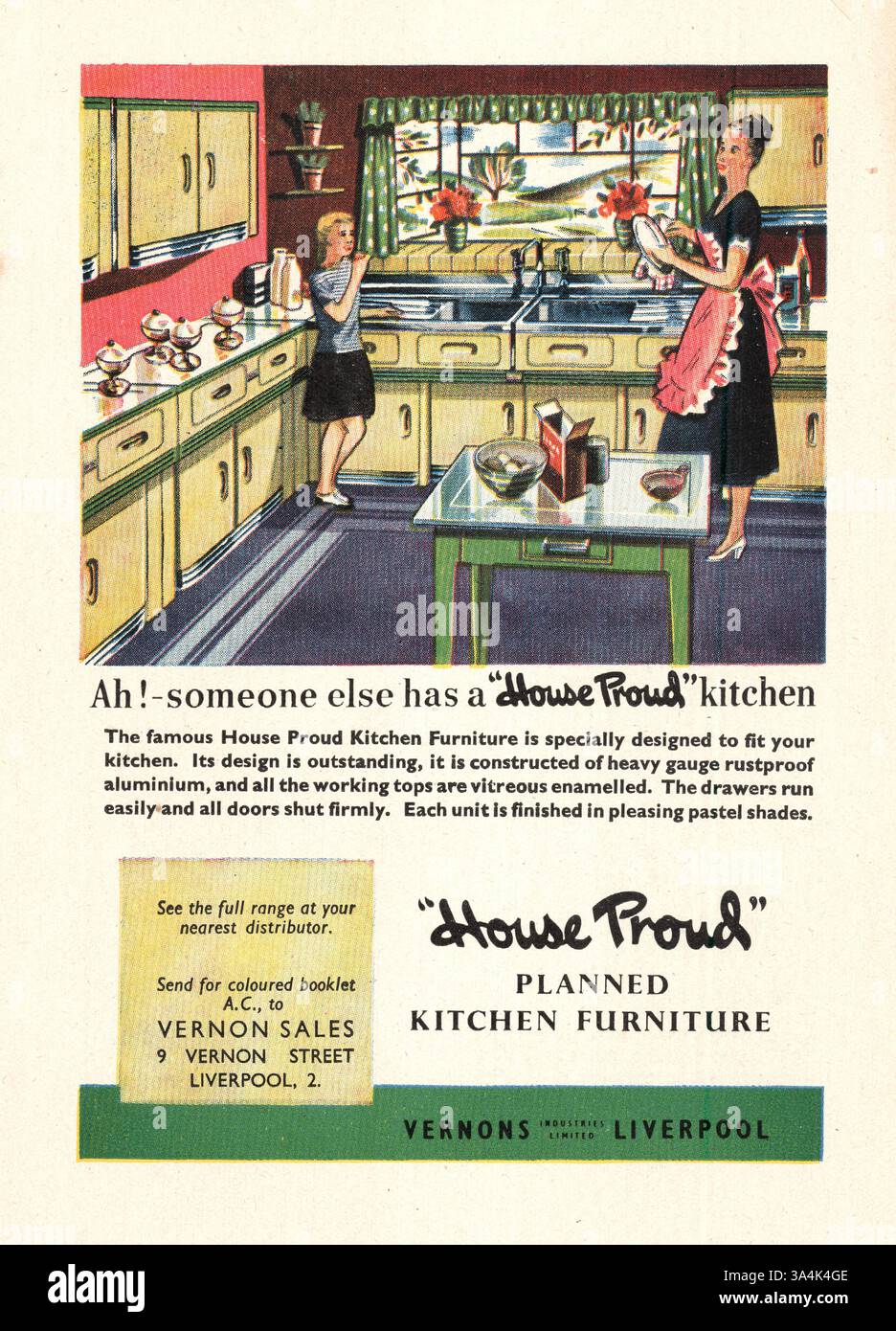 1948 uk advert house proud kitchen furniture hi-res stock photography ...