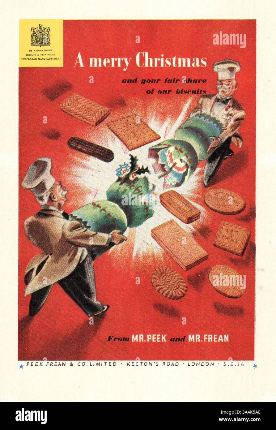 1948 UK advert Peek Frean biscuits Stock Photo - Alamy