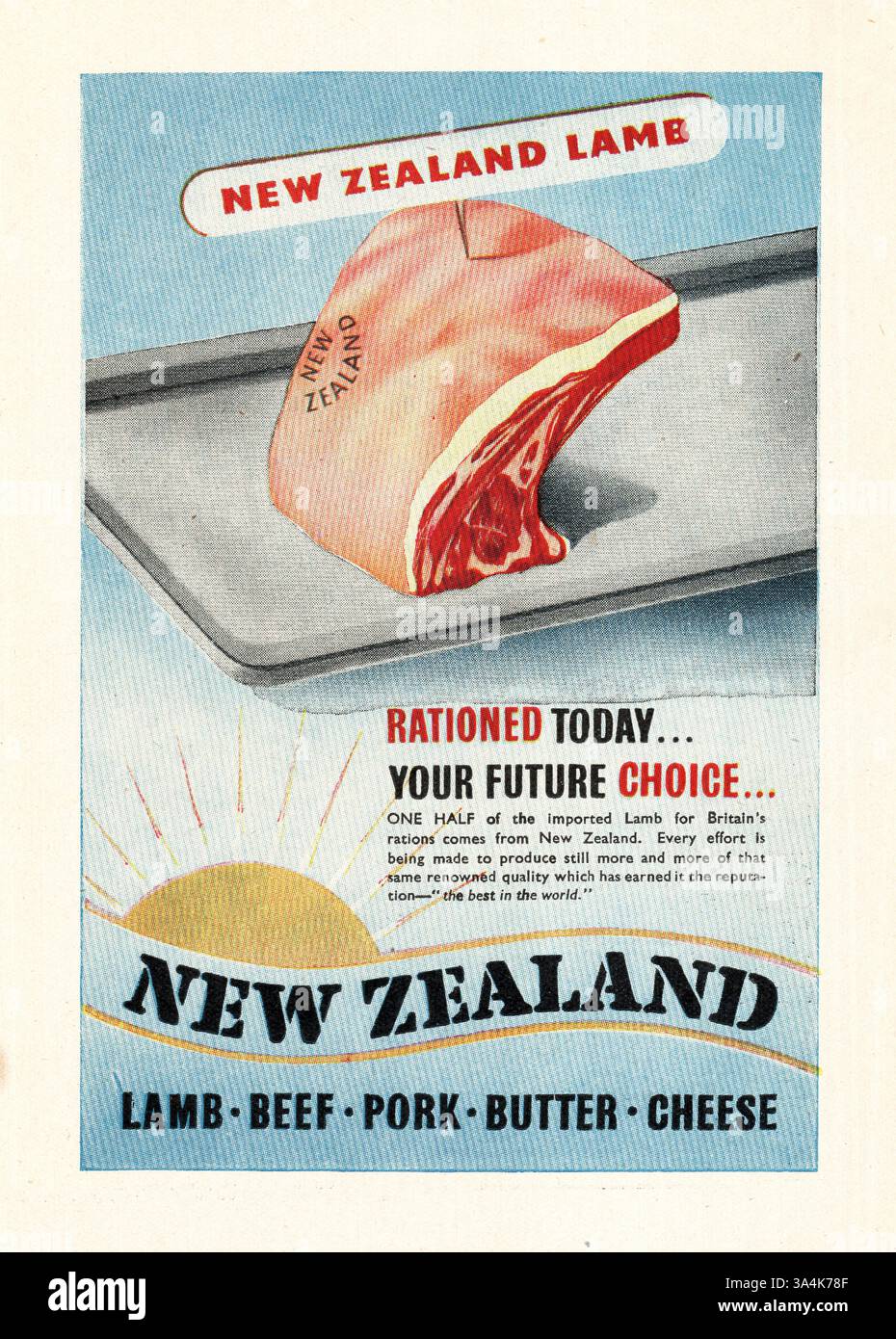 1948 UK advert New Zealand lamb Stock Photo - Alamy