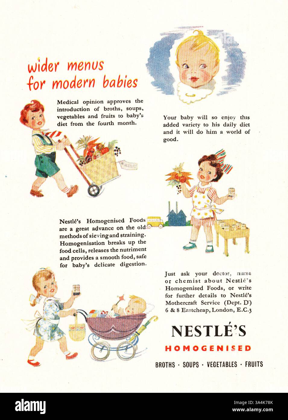 1948 uk advert nestles homogenised foods hi-res stock photography and ...
