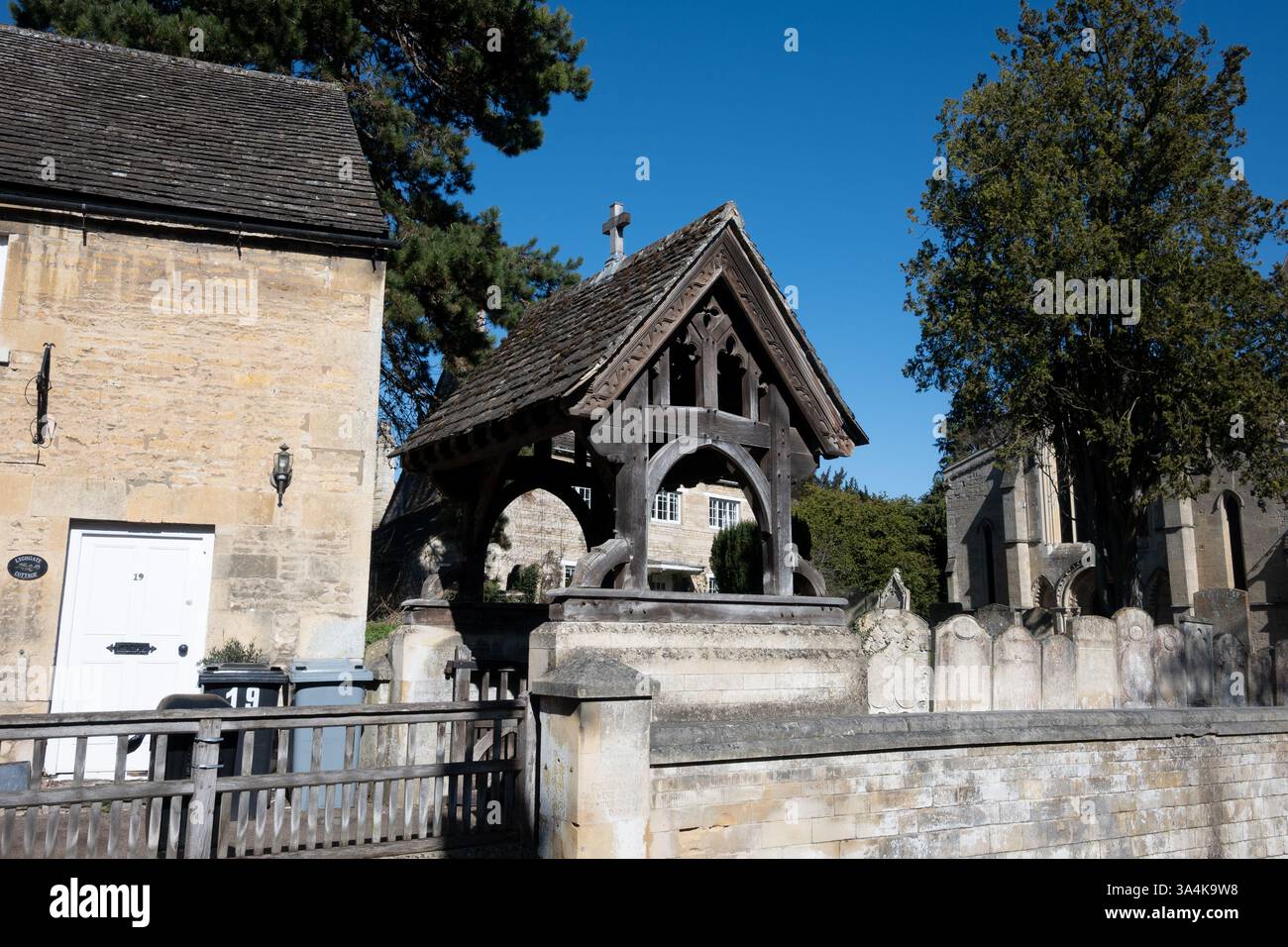 The lych gate, St. Mary the Virgin Church, Ketton, Rutland, England, UK ...