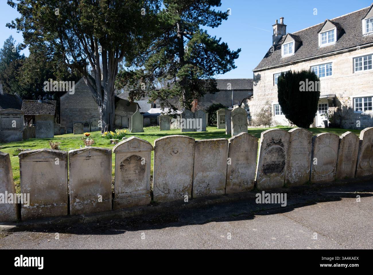 Old gravestones in St. Mary the Virgin churchyard, Ketton, Rutland ...