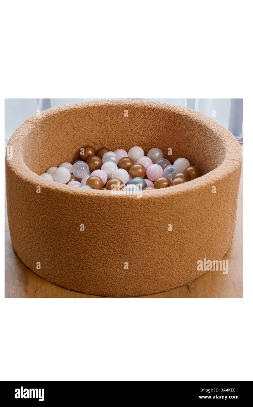 Soft Round Ball Pit Filled with Multicolored Plastic Balls on ...