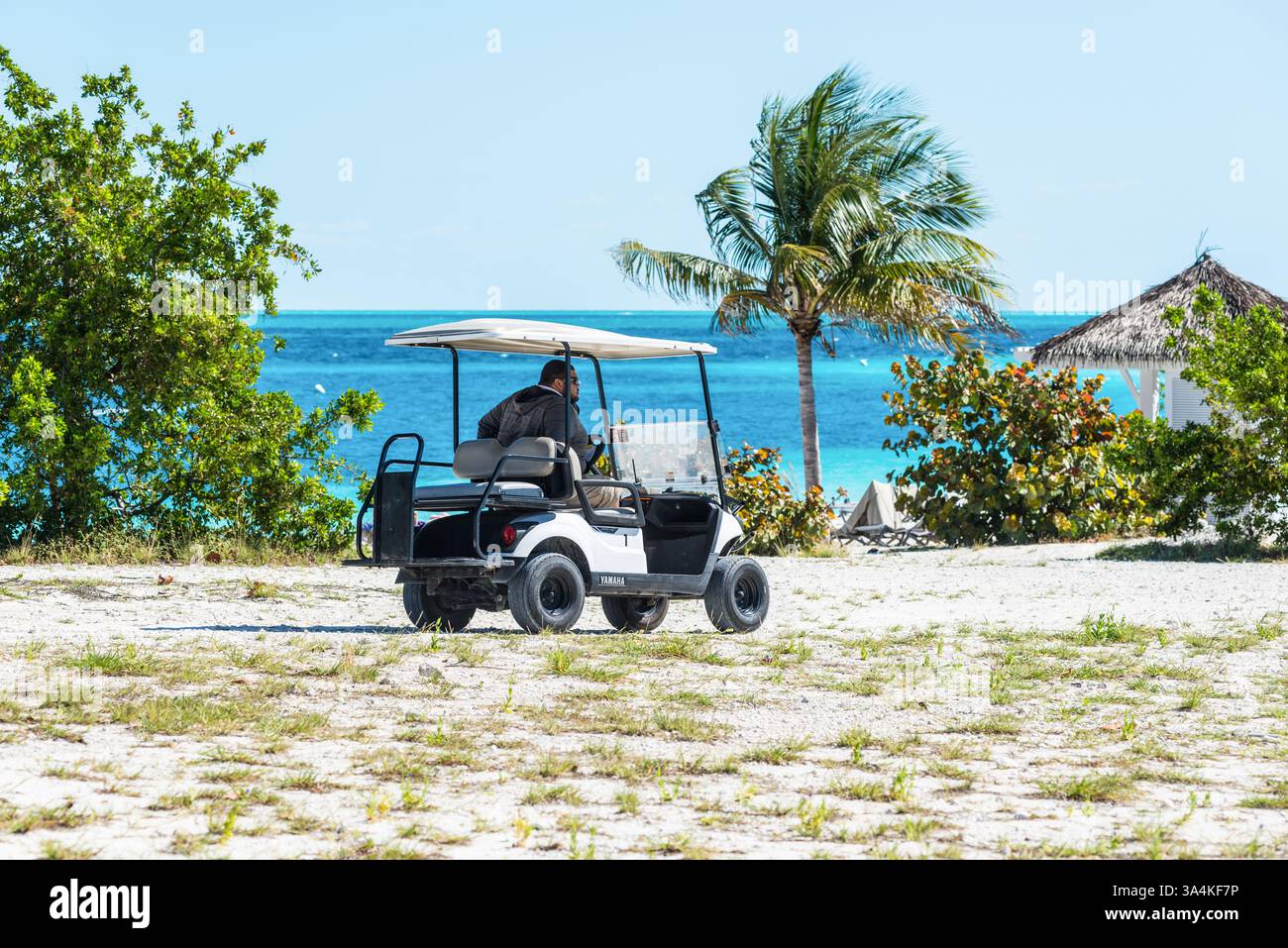 Ocean Cay MSC Marine Reserve, The Bahamas - April 6, 2024: A golf cart ...