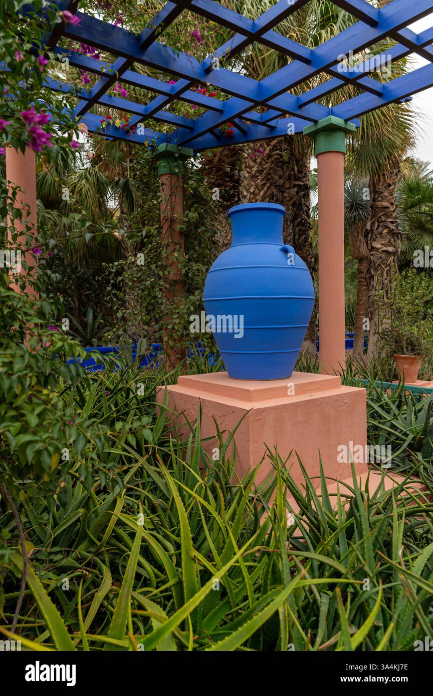 Marrakech, Morocco - February 18, 2025: Lush greenery frames vibrant ...