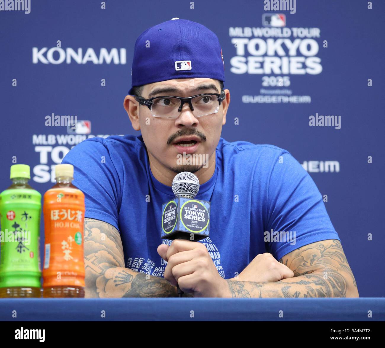 Anthony Banda of Los Angeles Dodgers attends a press conference prior ...