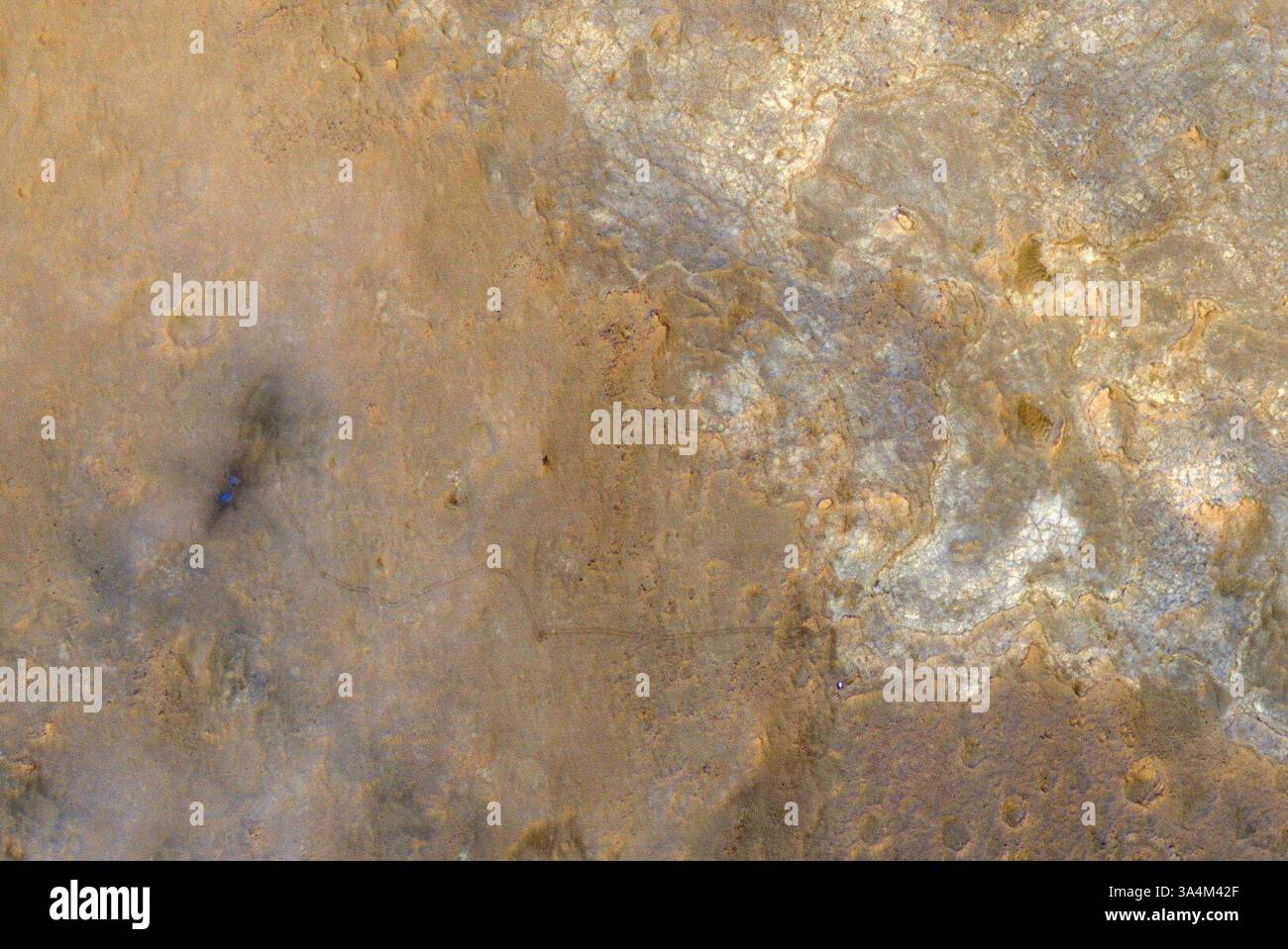 June 27, 2013 - View from Mars Orbiter showing Curiosity Rover at ...