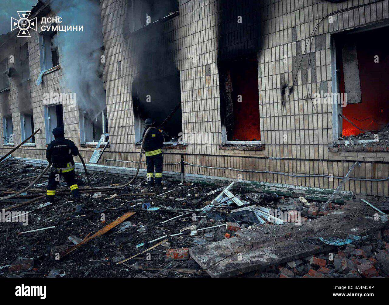 In this photo provided by the Ukrainian Emergency Service on Wednesday ...