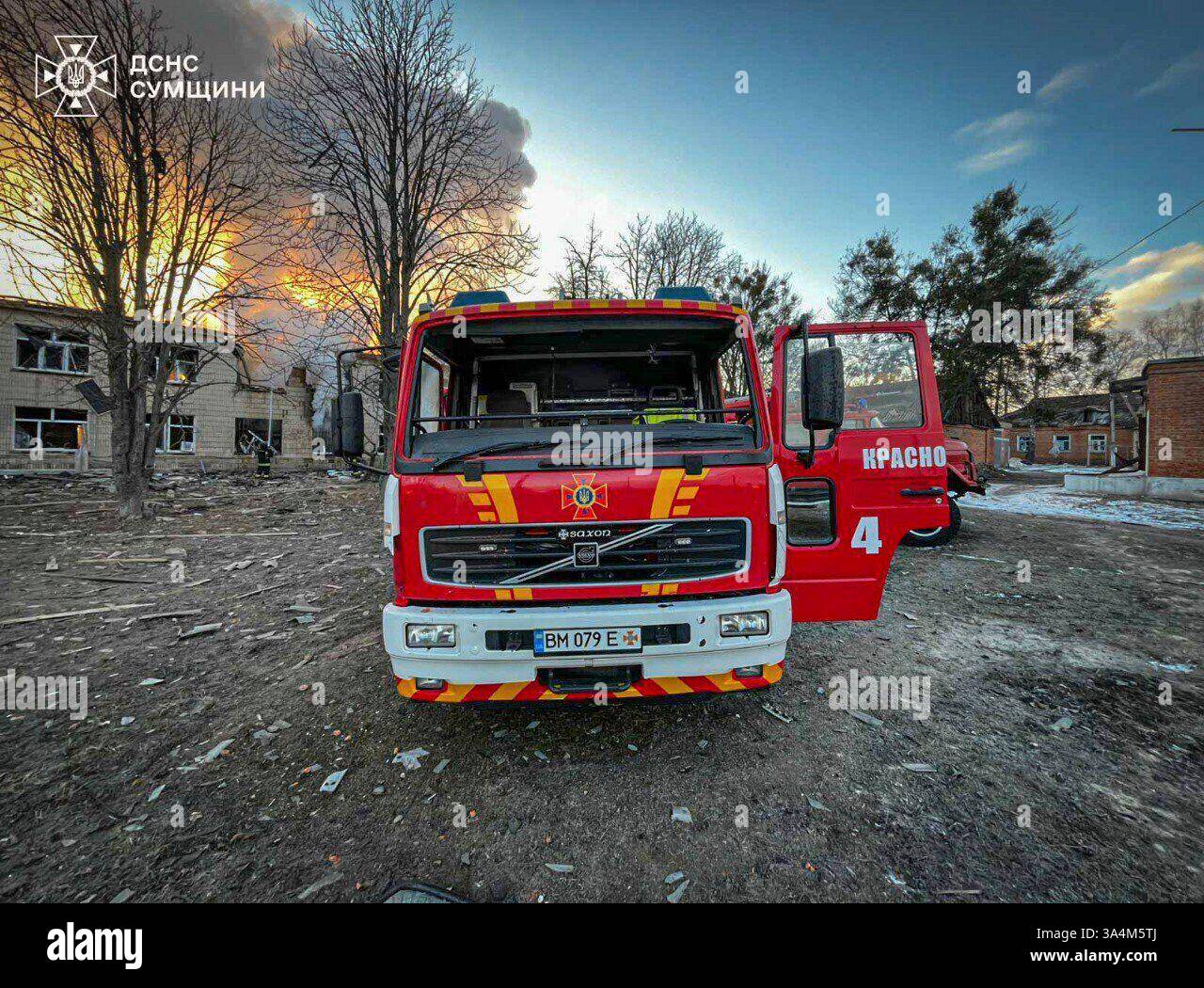 In this photo provided by the Ukrainian Emergency Service on Wednesday ...