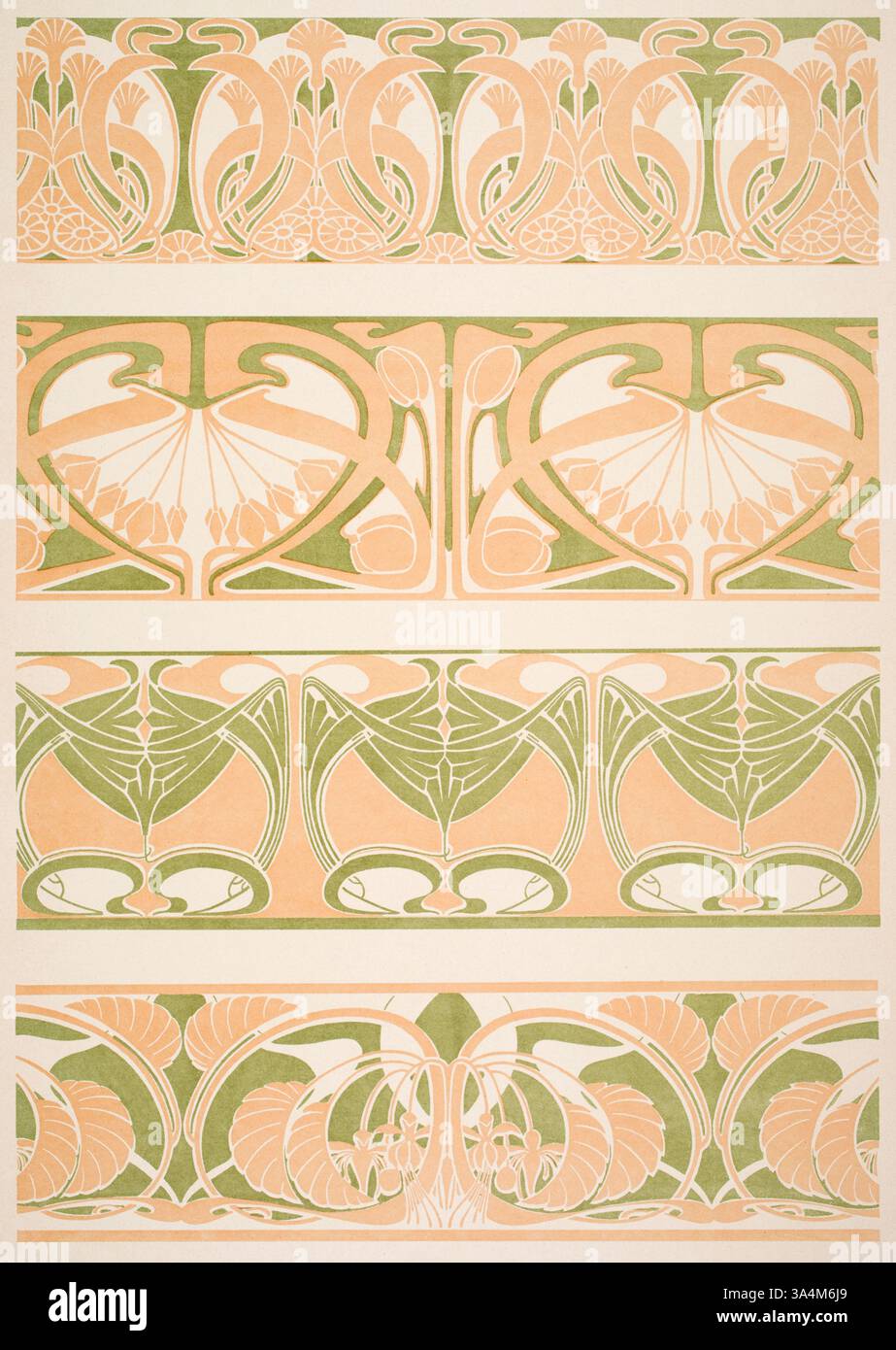Moderne Borduren modern borders, flat surface art nouveau pattern ...