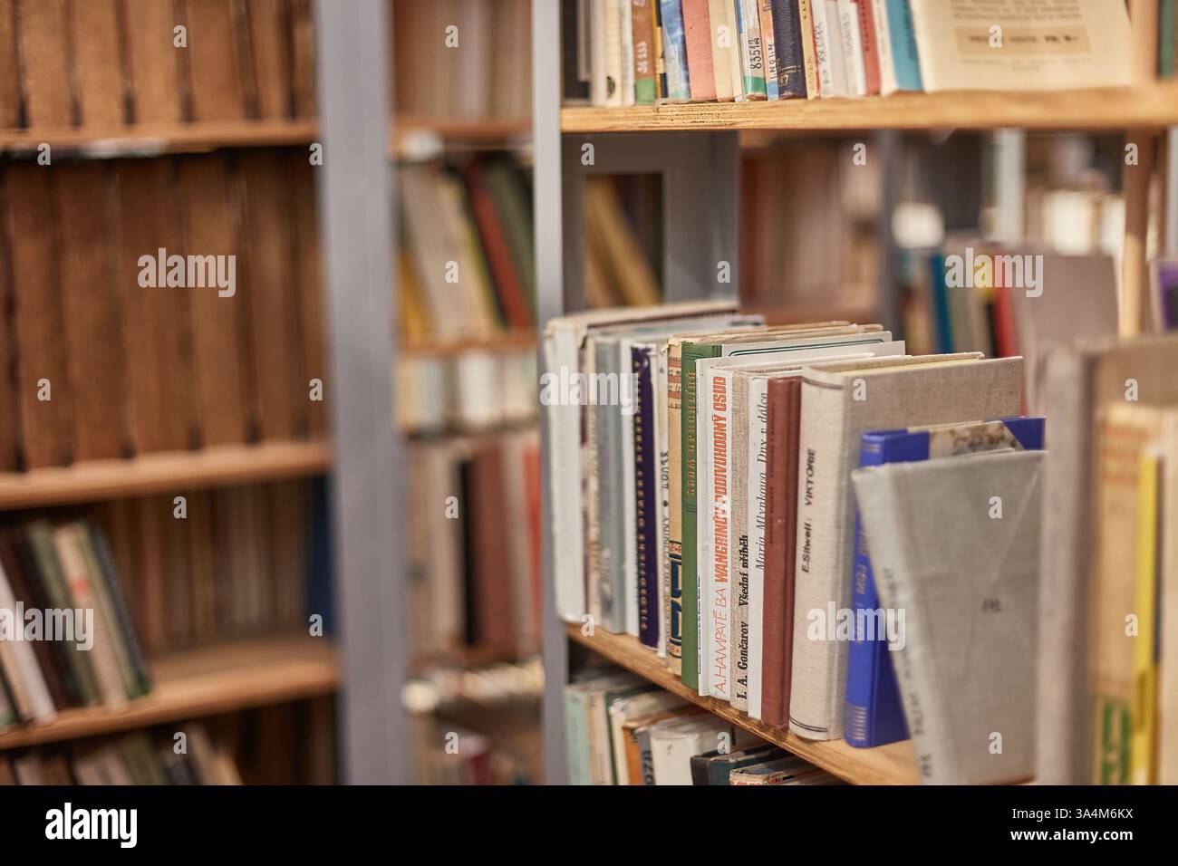 Library book shelves Stock Photo - Alamy