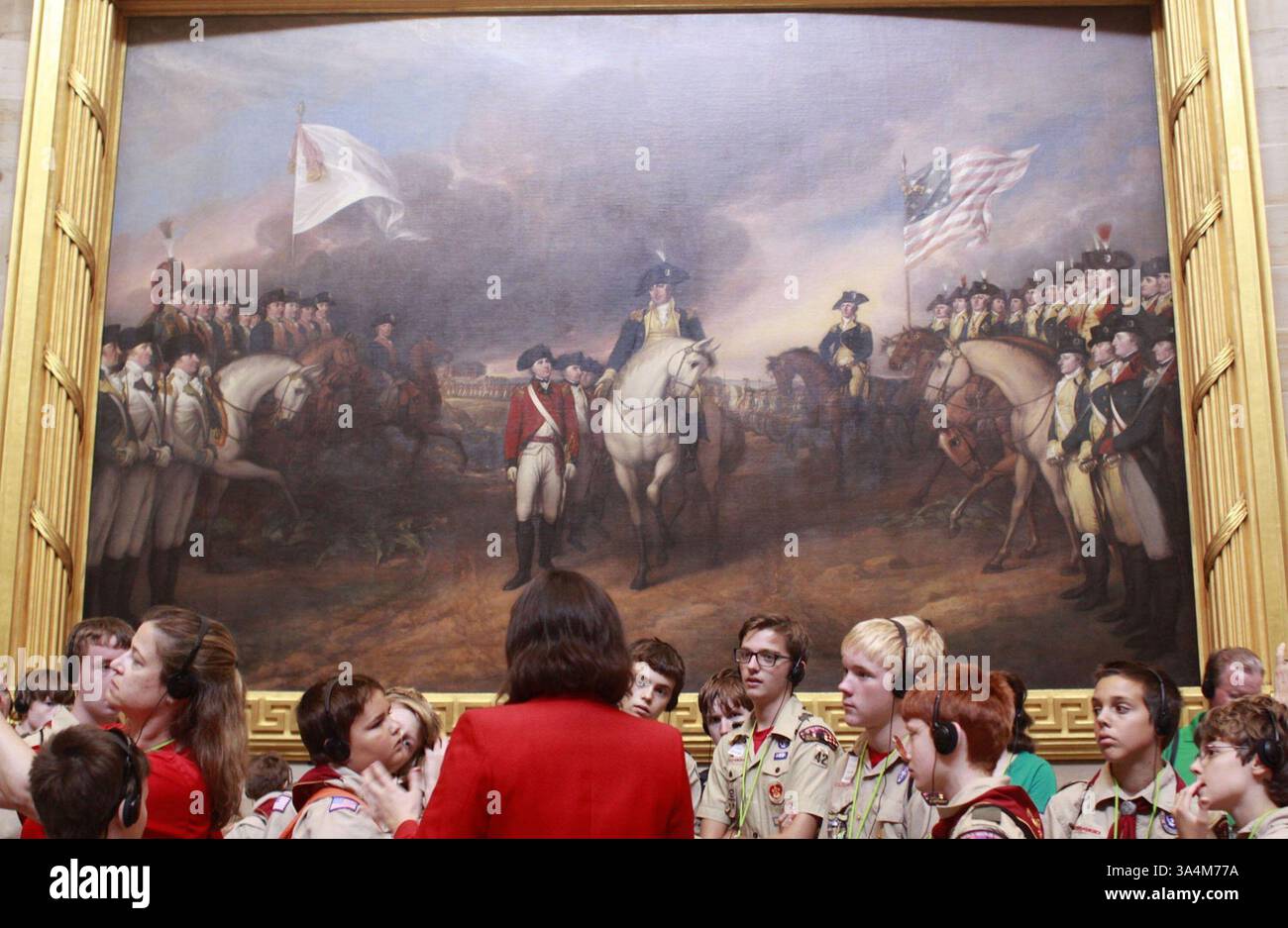 July 31, 2014 - Washington, DC, USA - Behind a troop of Boy Scouts ...