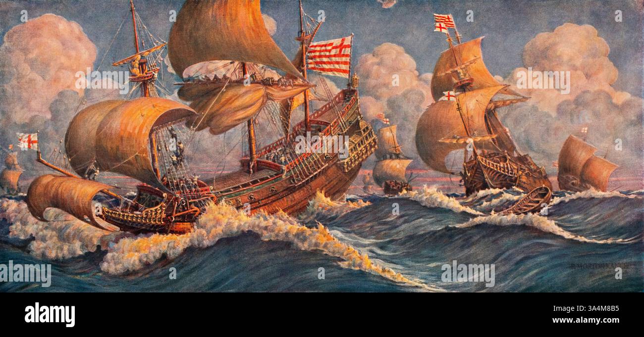 Alte kauffahreischiffe um1640 Old merchant ships around 1640 painting ...