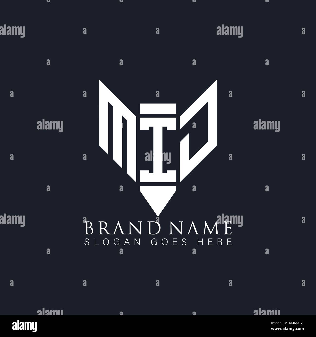 MID Unique modern flat abstract geometric initials vector letter logo ...