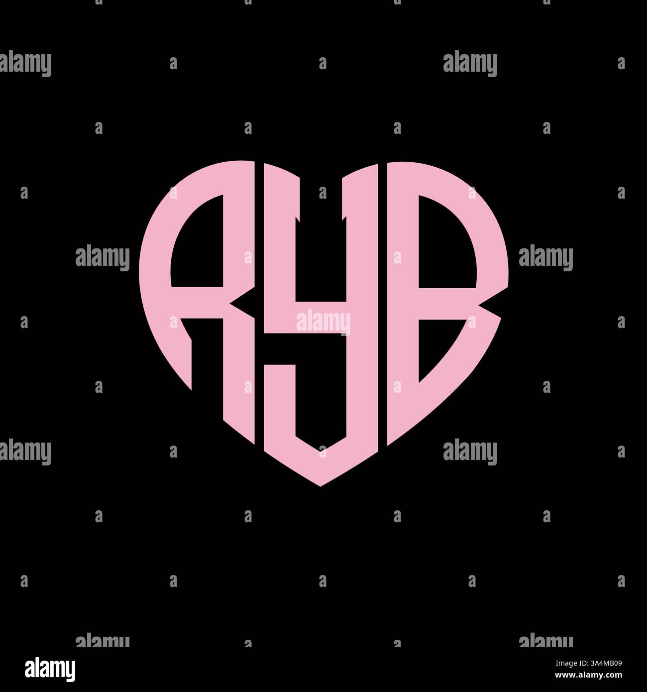 RYB Unique modern flat abstract geometric initials vector letter logo ...