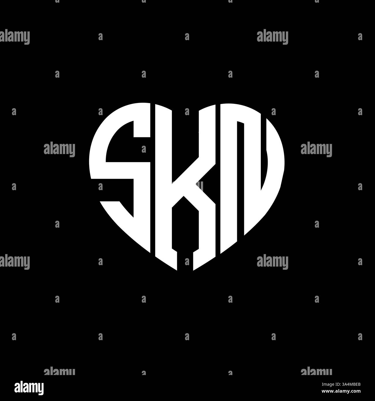 SKN Unique modern flat abstract geometric initials vector letter logo ...