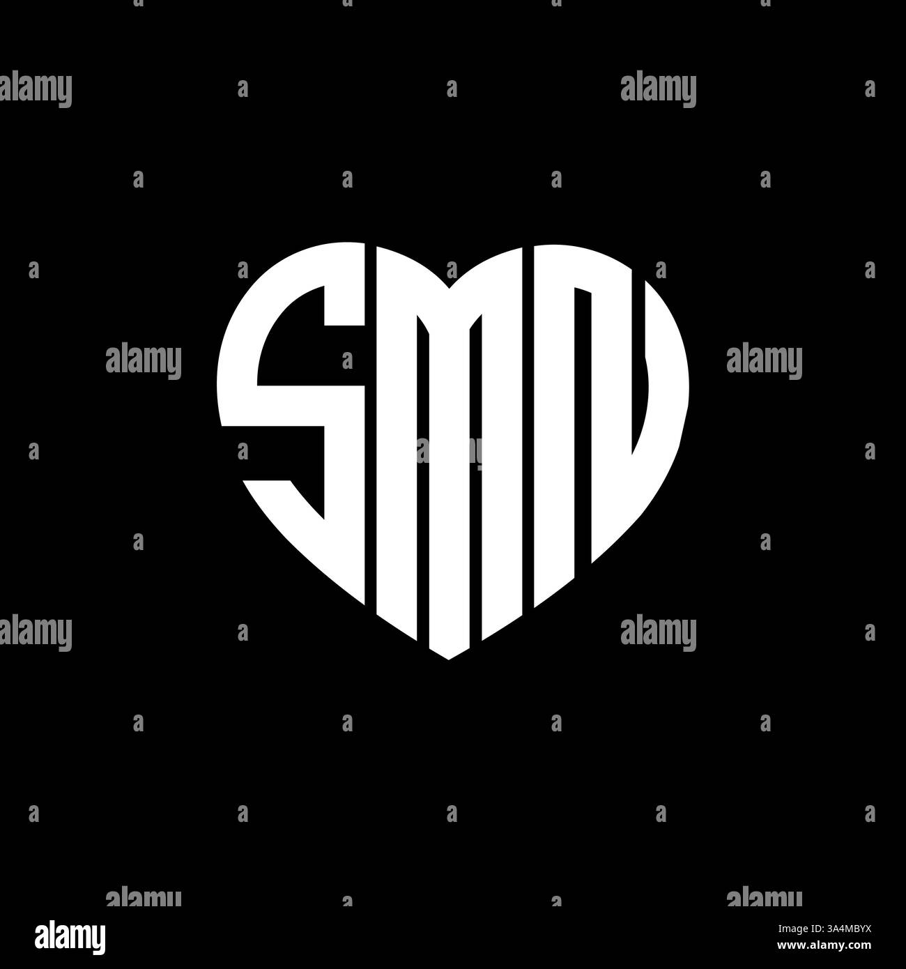SMN Unique modern flat abstract geometric initials vector letter logo ...