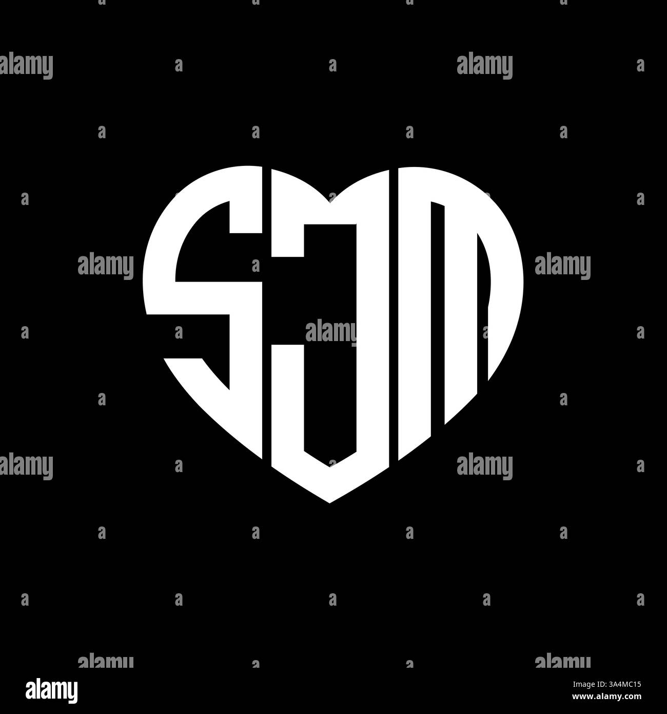 SJM Unique modern flat abstract geometric initials vector letter logo ...